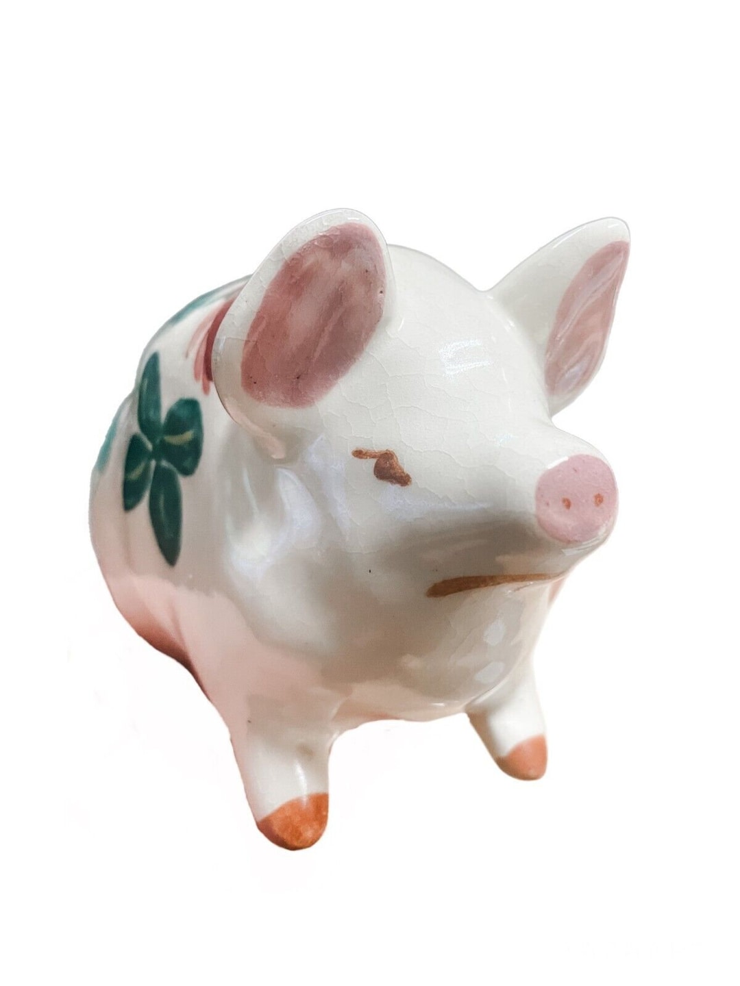 Porcelain Pig Figurine Hand Painted Clover Pottery - Etsy