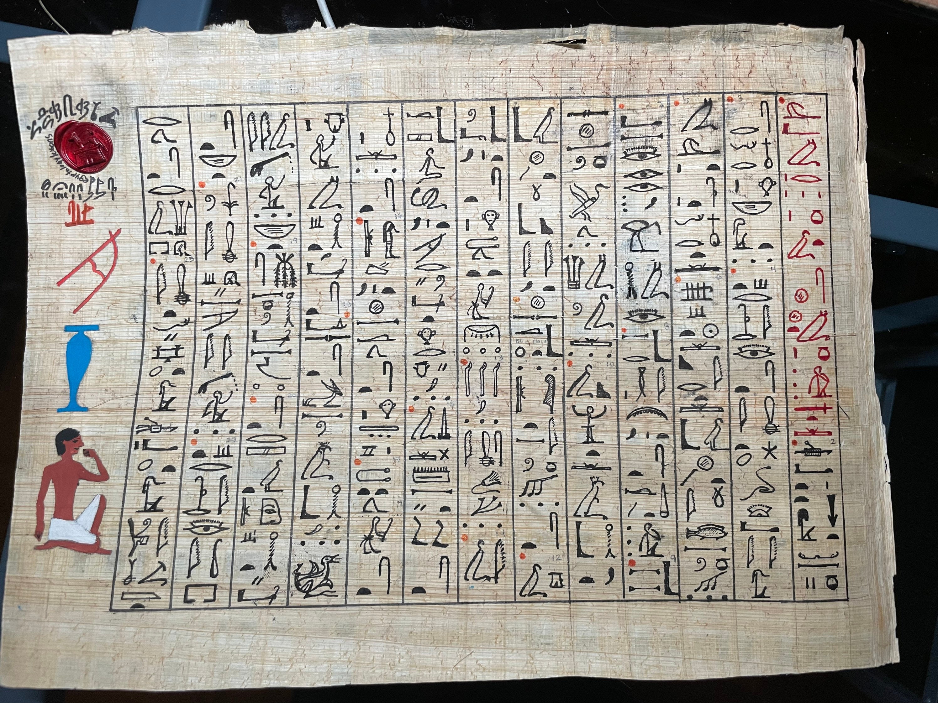 Ancient Egyptian Writing On Papyrus