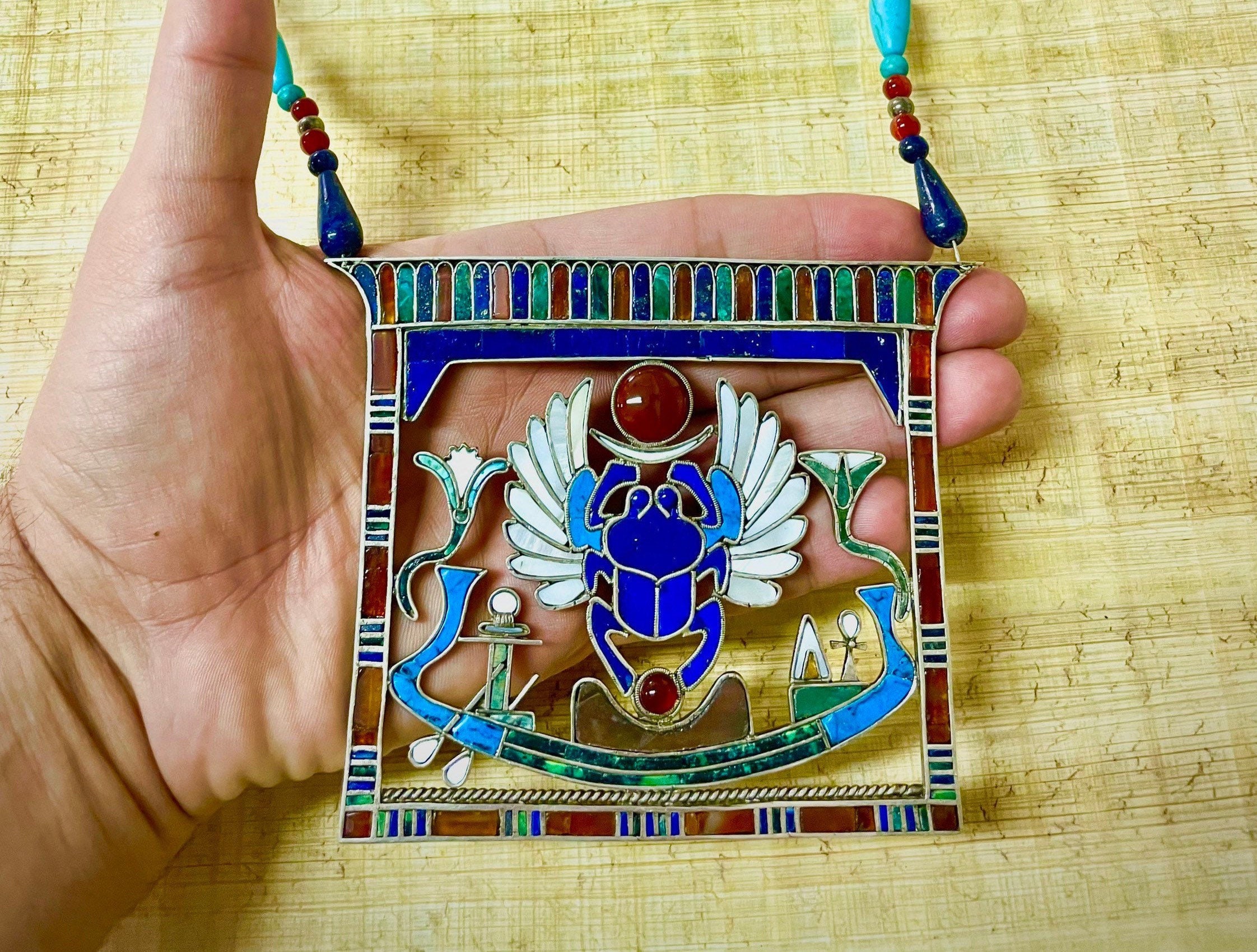 Pectoral Pendant Replica Revival Ancient Egyptian Jewelry - Etsy