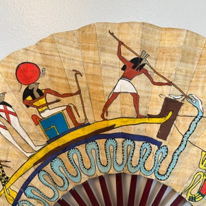 Papyrus Paper Fan With Ancient Egyptian Mythological Story of Ra - Etsy