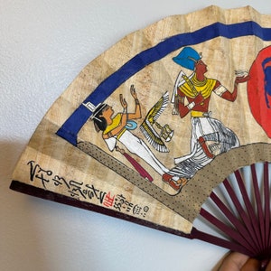 Papyrus Paper Fan With Ancient Egyptian Mythological Story of Ra - Etsy