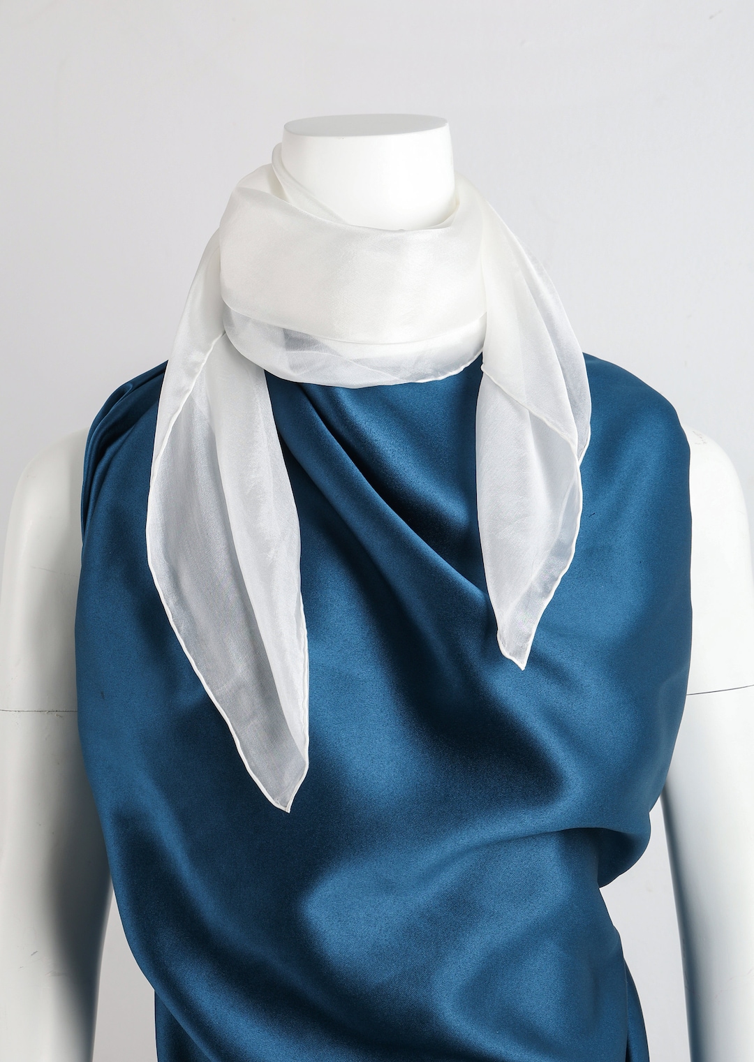 Ponge5 White Silk Scarves for Hand Painted / Hand Rolled With Silk ...