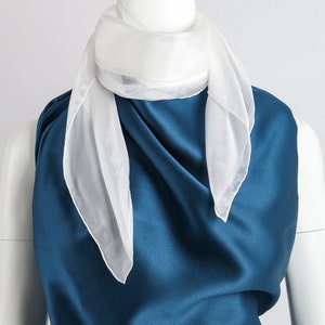 5 Momme Silk Ponge Natural White Scarves, 100% Mulberry Silk, Hand ...