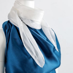 5 Momme Silk Ponge Natural White Scarves, 100% Mulberry Silk, Hand ...