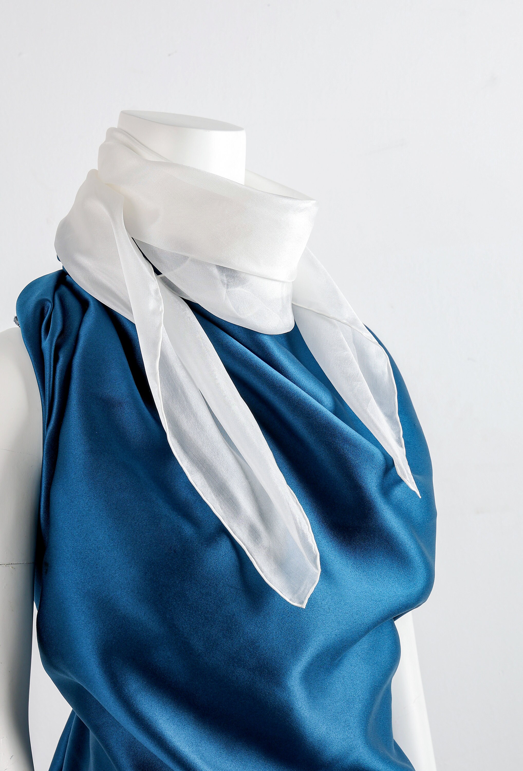 Ponge5 White Silk Scarves for Hand Painted / Hand Rolled With Silk ...