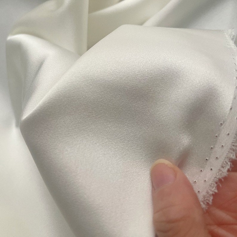 28 Momme Stretch Silk Satin | 108cm Fabric Width | Natural White ...