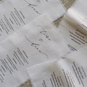 Fabric Wedding Menu Cards Modern Fabric Menus Printed on Cotton - Etsy