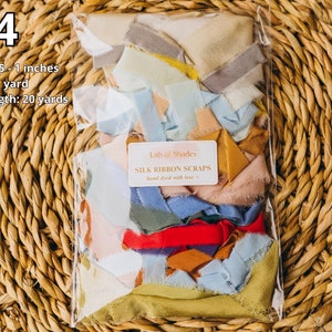 Silk Ribbon Scraps Ribbon Grab Bag Hand Dyed Ribbon Assortment for ...