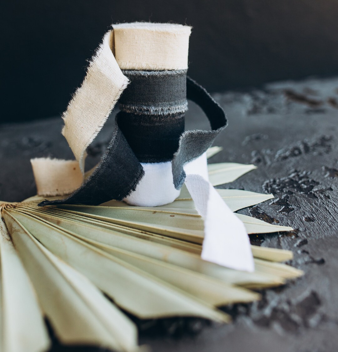 Natural Linen Ribbon Cotton Ribbon Frayed Edge Ribbon Rustic Wedding ...