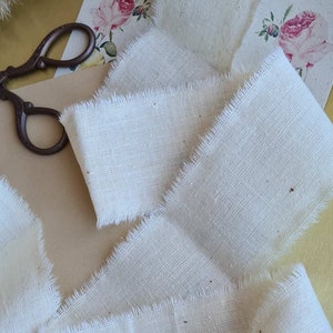 Natural Linen Ribbon Cotton Ribbon Frayed Edge Ribbon | Etsy