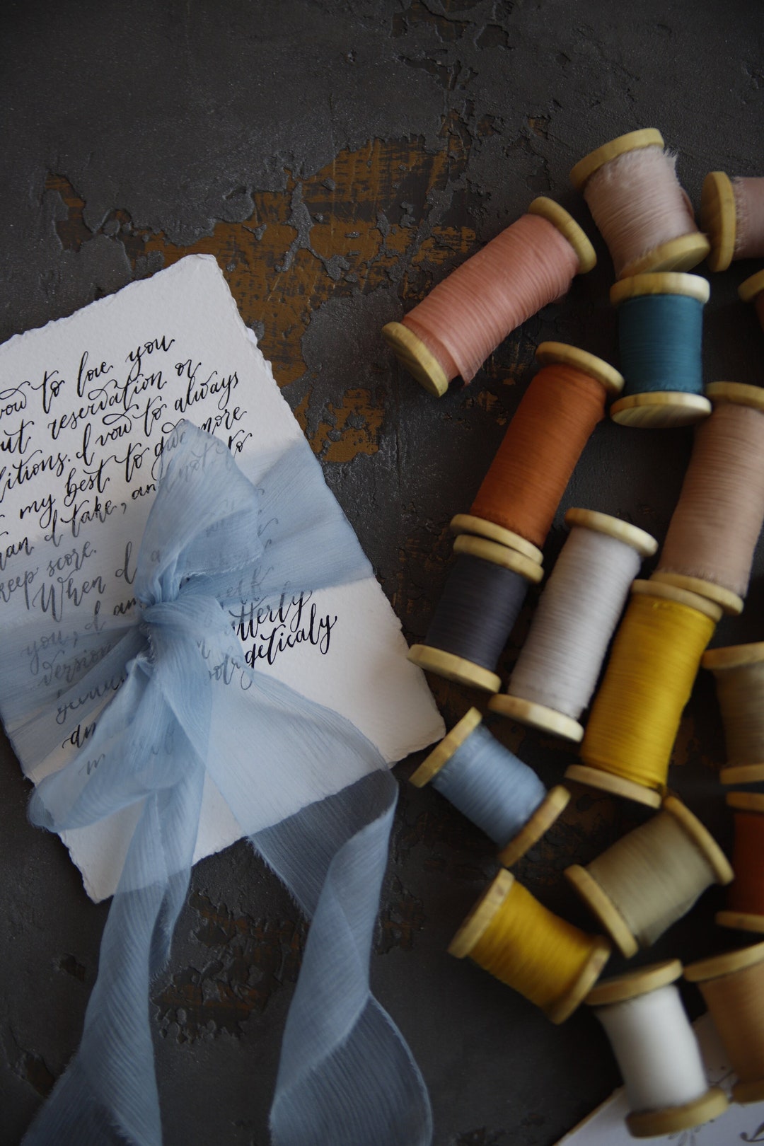 Hand Dyed Crinkle Silk Ribbon Hand Torn Bouquet Ribbon Raw Edge Ribbon ...