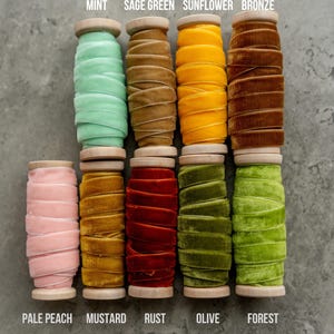 3/8'' Velvet Ribbon Finished Edge Hand Dyed - Etsy