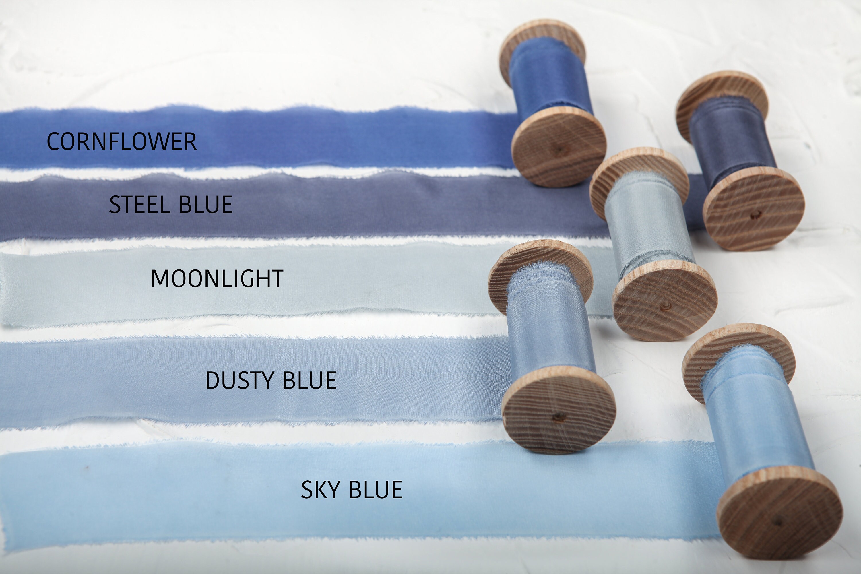 MOONLIGHT Hand Torn Ribbon Silk Ribbon Hand Dyed Wedding Ribbon With ...