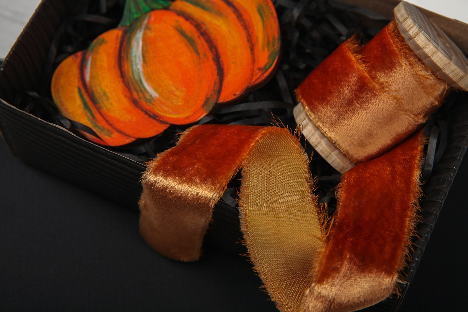 Burnt Orange Ribbon Silk Velvet Ribbon Fall Wedding Ribbon | Etsy