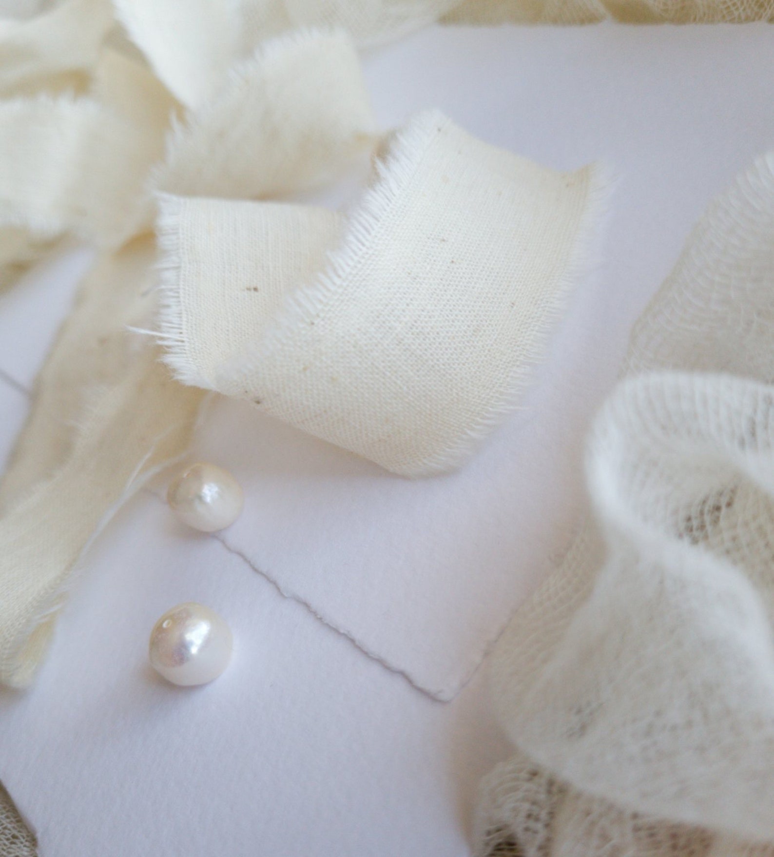 Natural linen ribbon Cotton ribbon Frayed edge ribbon | Etsy