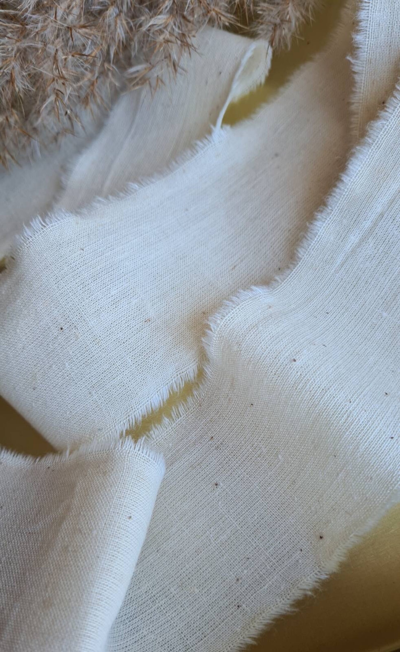 Natural Linen Ribbon Cotton Ribbon Frayed Edge Ribbon | Etsy