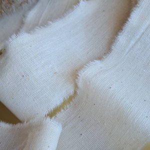 Natural Linen Ribbon Cotton Ribbon Frayed Edge Ribbon | Etsy