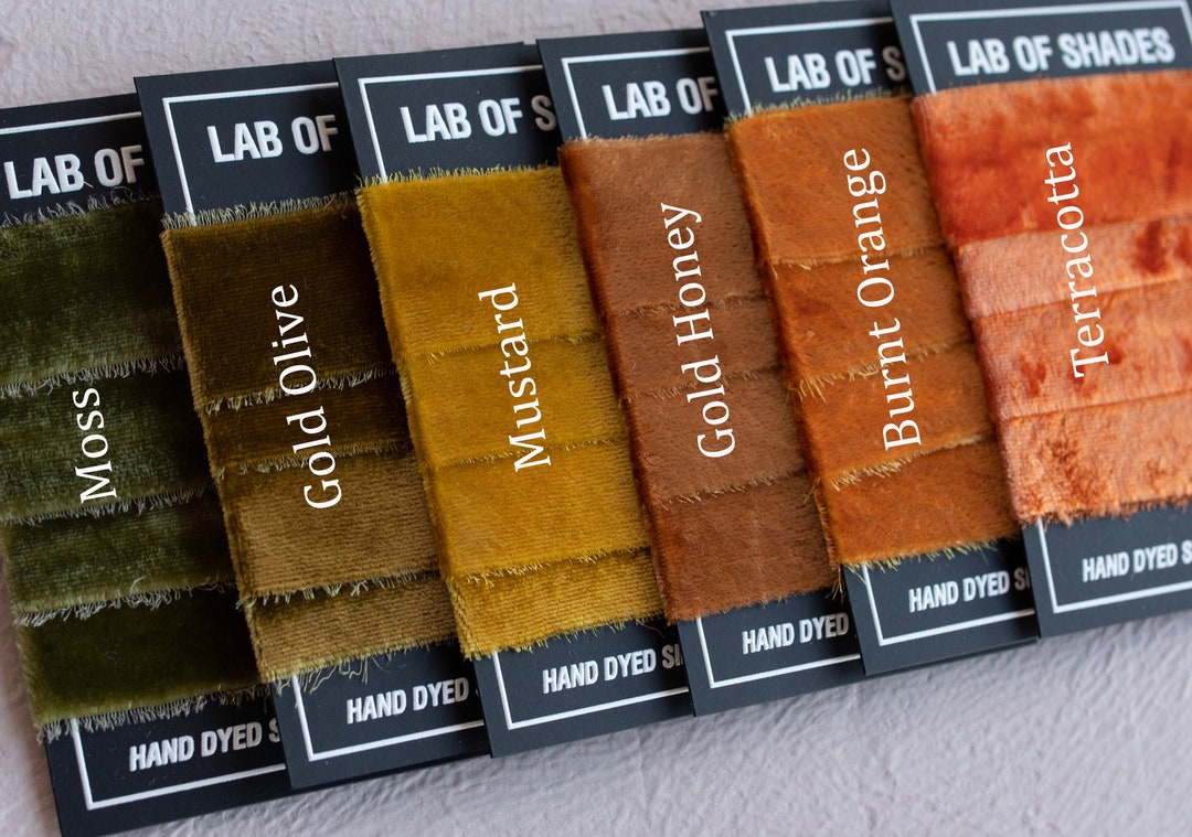 Silk Velvet Ribbon Hand Dyed Bouquet Ribbon Raw Edge Wedding Ribbon ...