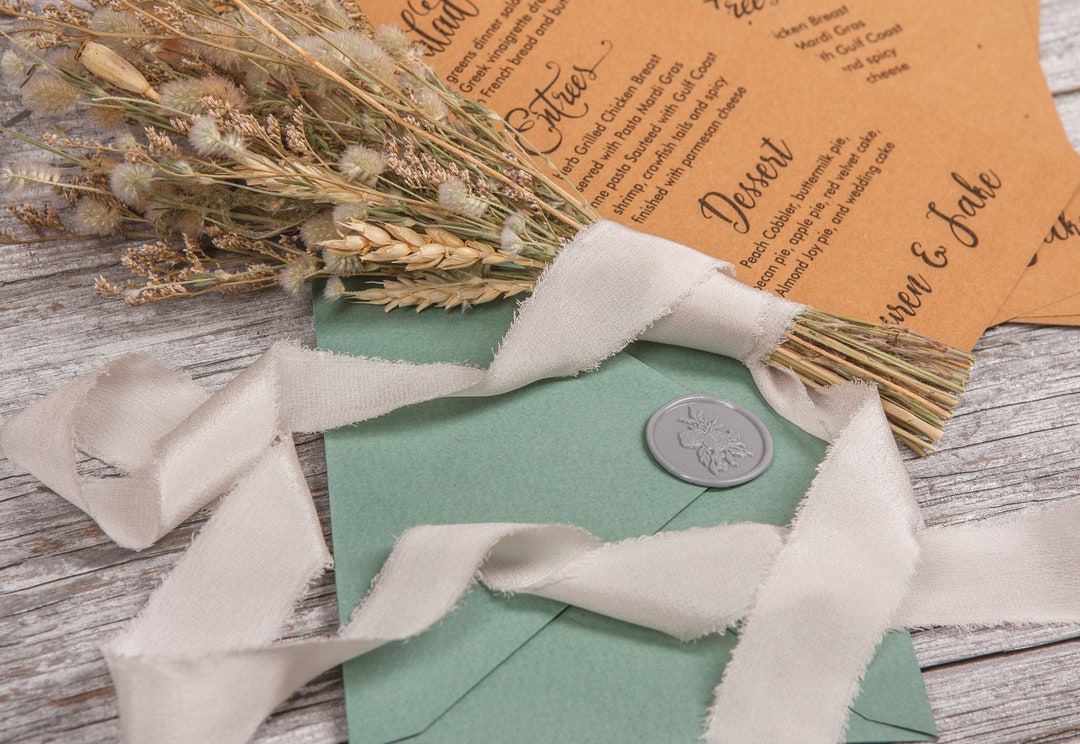 PEARL GRAY Silk Ribbon Hand Dyed Wedding Invitation Raw Silk Ribbon ...