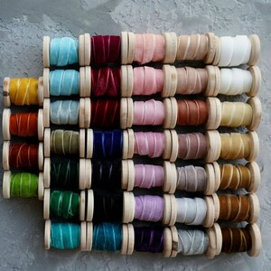 3/8'' Velvet Ribbon Finished Edge Hand Dyed - Etsy
