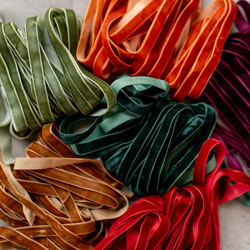 Red and Green Floral Ribbon - Etsy UK