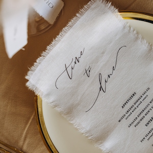 Fabric Wedding Menu Cards Modern Fabric Menus Printed on Cotton - Etsy