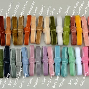 3/8'' Velvet Ribbon Finished Edge Hand Dyed - Etsy