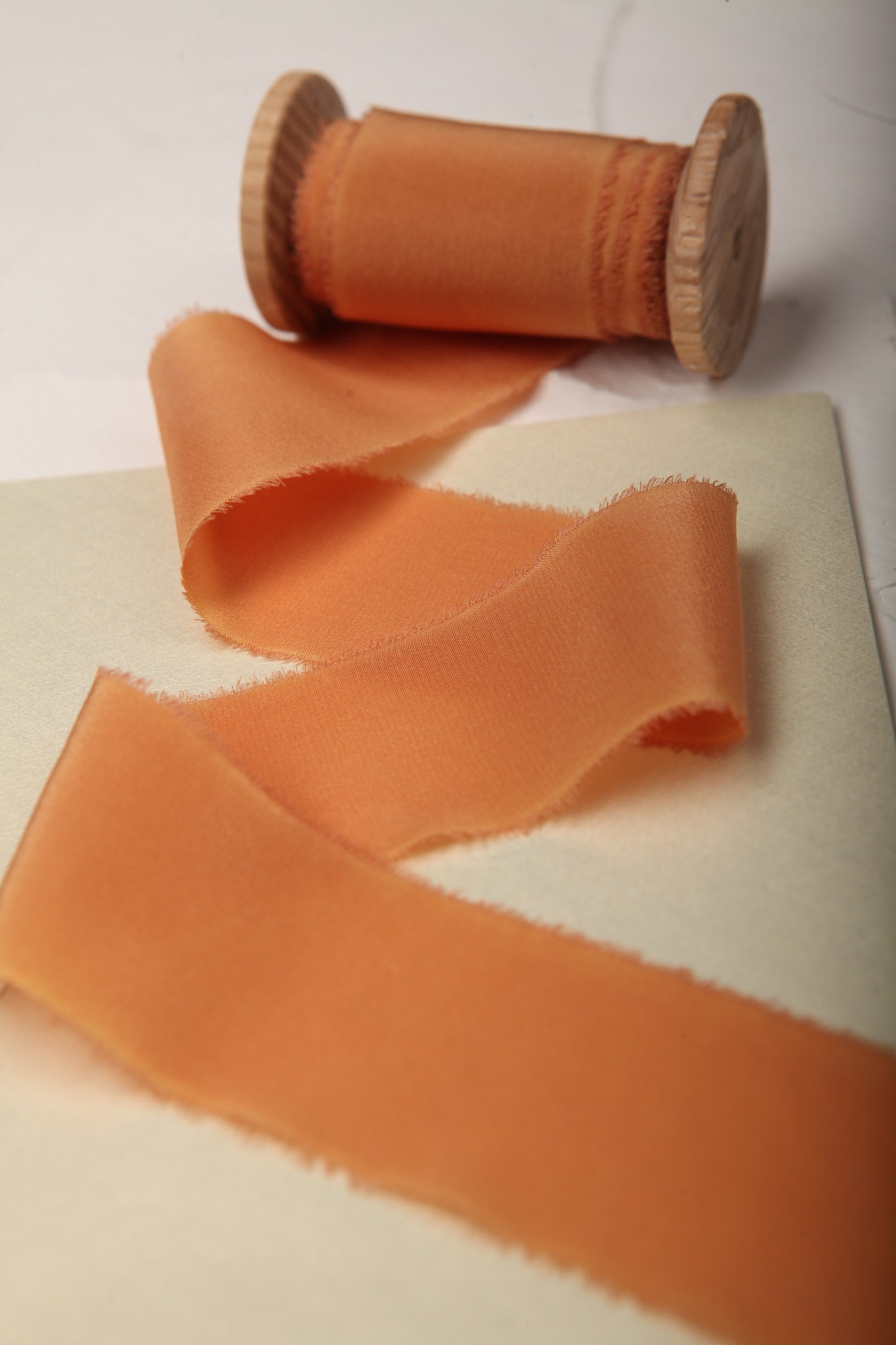 CARAMEL Torn Silk Ribbon Bridal Bouquet Ribbon Hand Dyed - Etsy