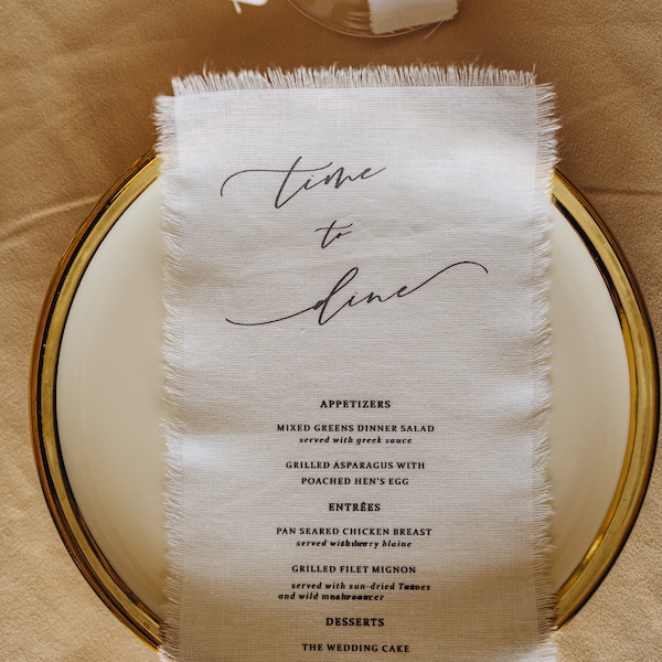 Wedding Menu Cards - Etsy