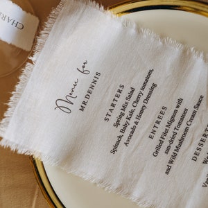 Fabric Wedding Menu Cards Modern Fabric Menus Printed on Cotton - Etsy