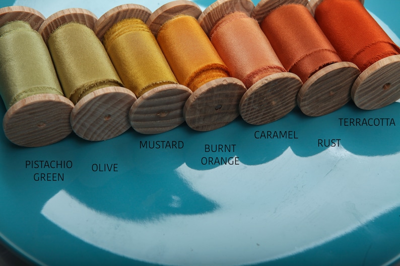 Hand torn ribbon Hand dyed silk ribbon Blush wedding ribbon | Etsy