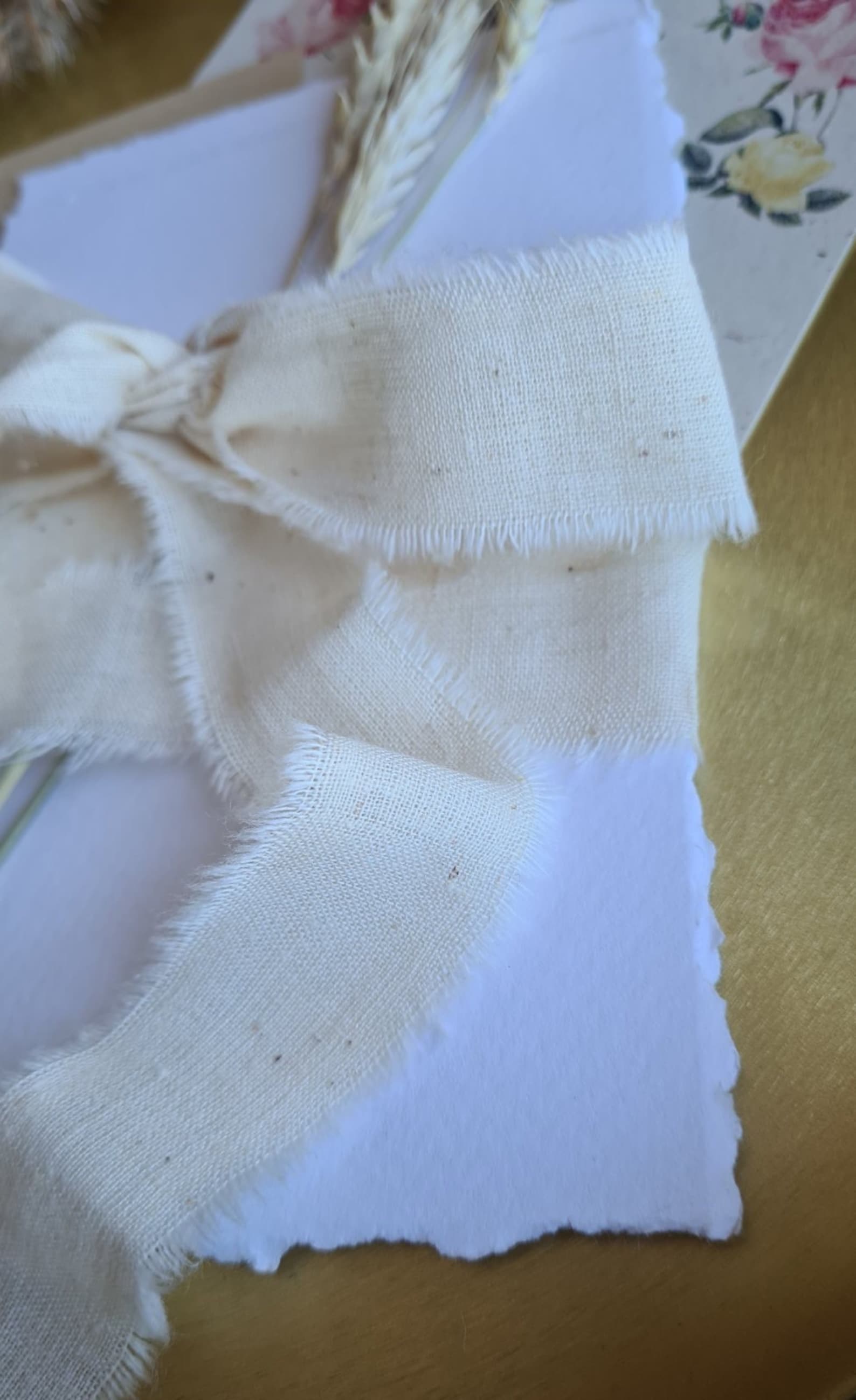 Natural linen ribbon Cotton ribbon Frayed edge ribbon | Etsy