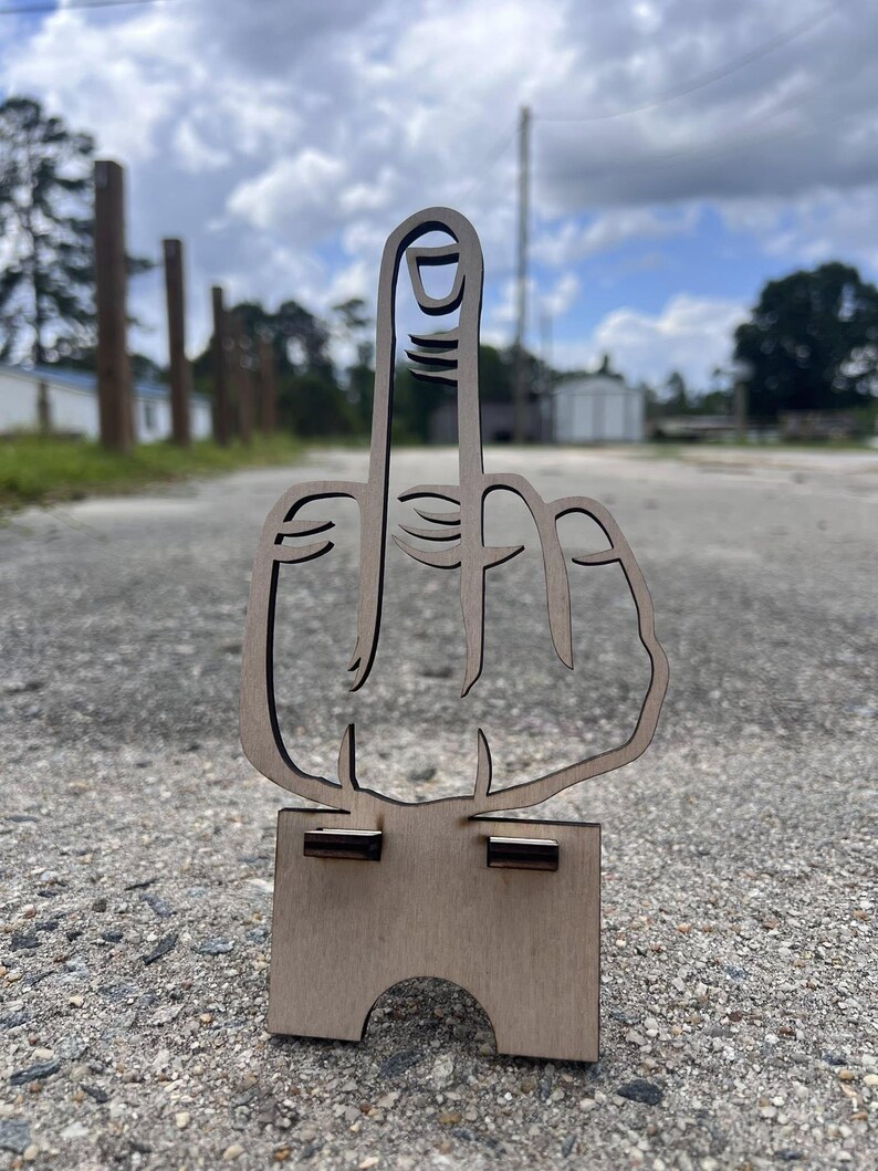 Middle Finger Wooden Phone Stands Cell Phone Holder - Etsy