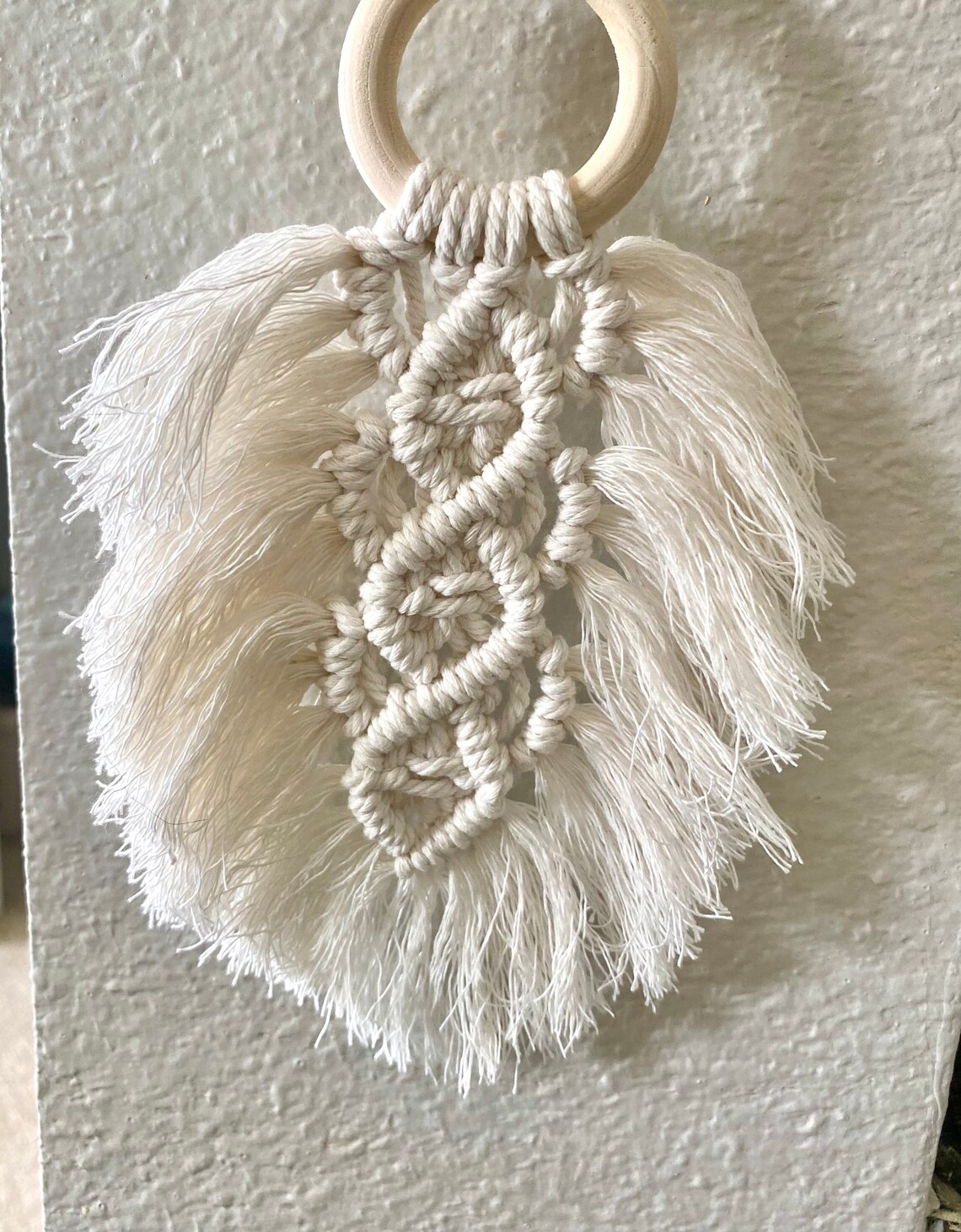 Macrame Mini Wall Hanging With Wood Ring 100% Natural Cotton | Etsy