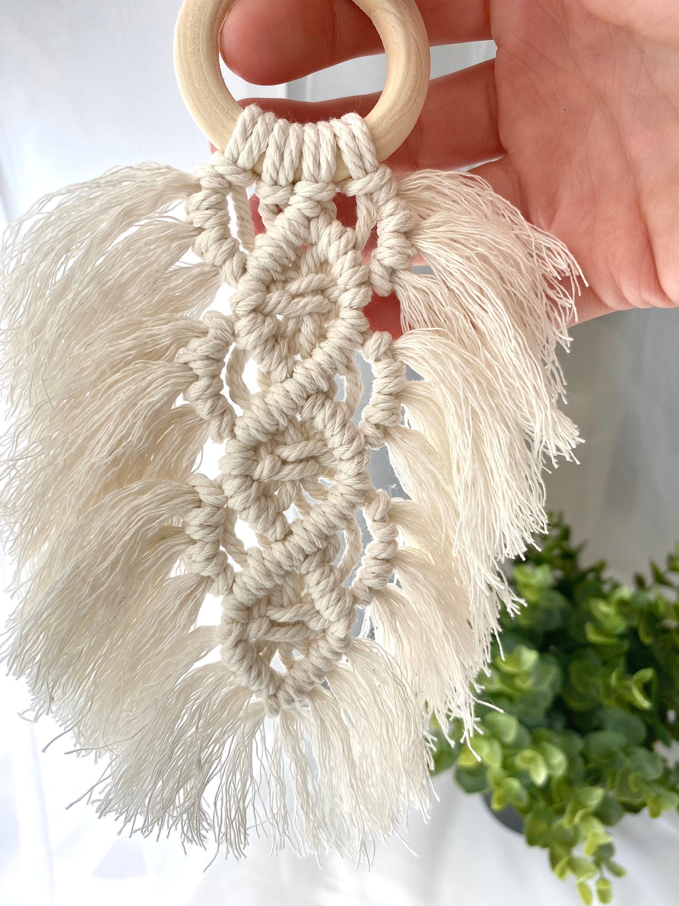 Macrame Mini Wall Hanging With Wood Ring 100% Natural Cotton | Etsy