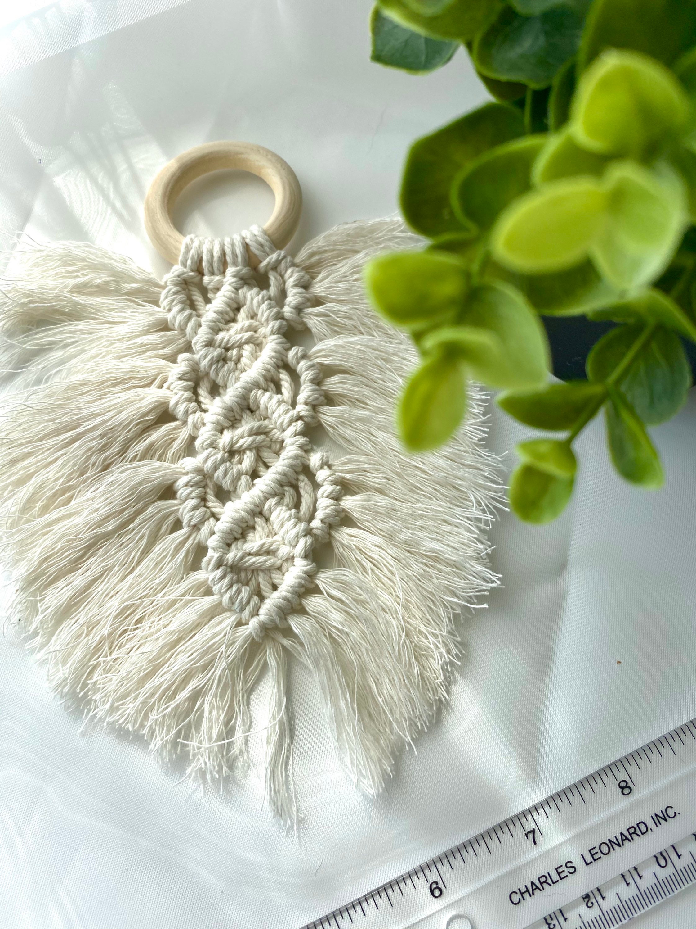 Macrame Mini Wall Hanging With Wood Ring 100% Natural Cotton | Etsy