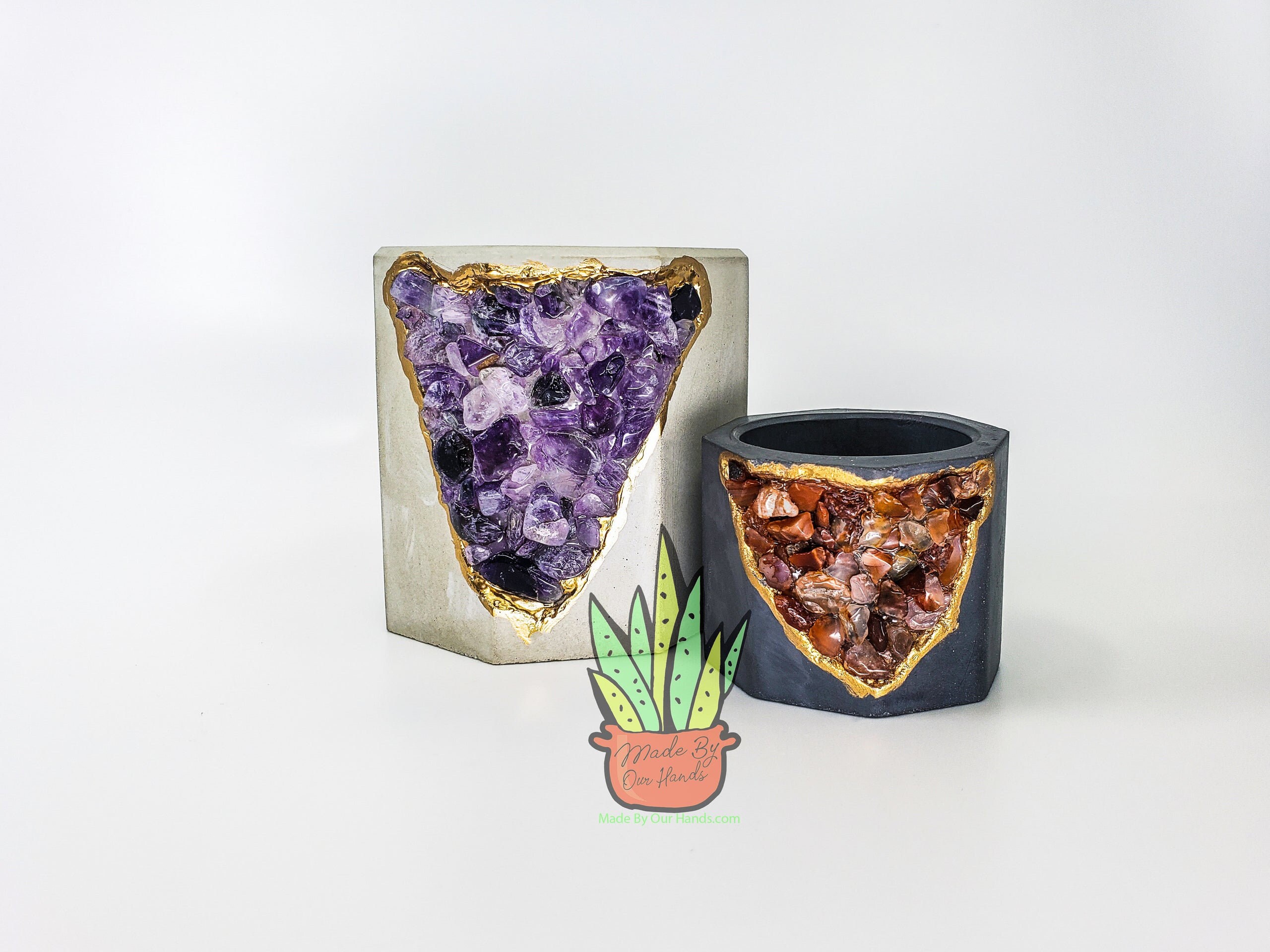 MOMMA DWARF Planter or Pen Holder: Bone White With Purple Amethyst ...