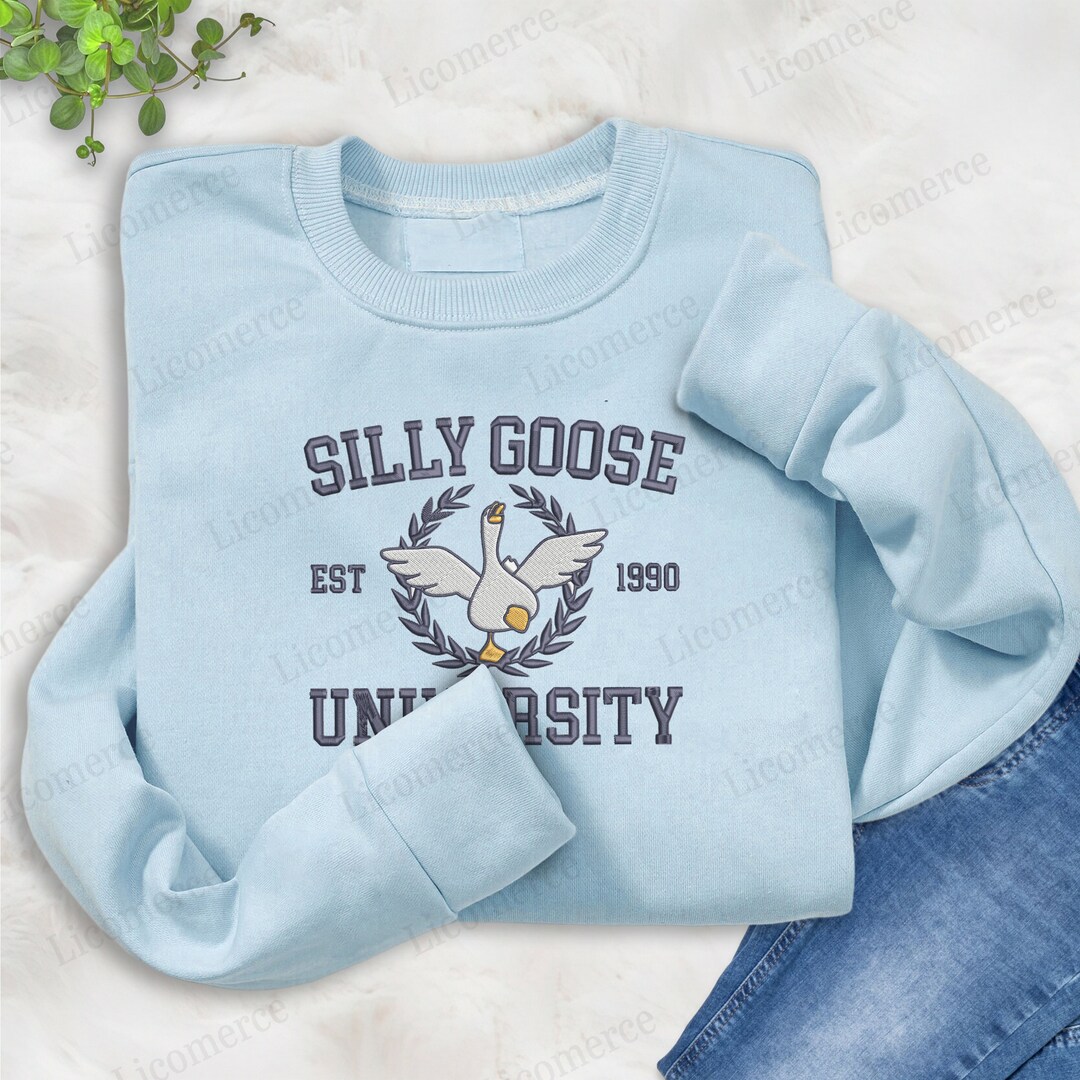 Custom Silly Goose University Emnroidered Crewneck Silly - Etsy