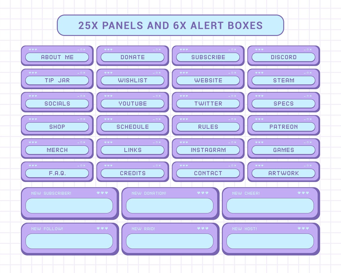 Purple Pop-up Full Twitch Pack // Streamer Pack // Panels // Overlays ...
