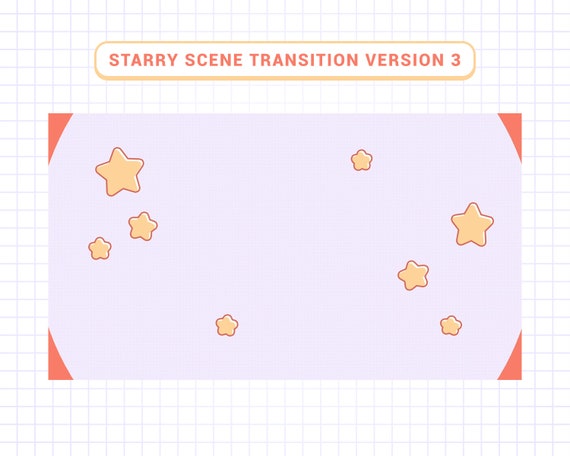 Cute Starry Pastel Scene Transition Version 3 | Etsy