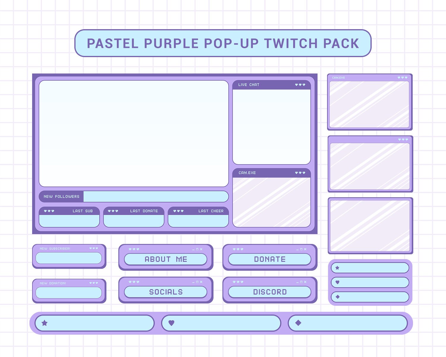 Purple Pop-up Full Twitch Pack // Streamer Pack // Panels // Overlays ...