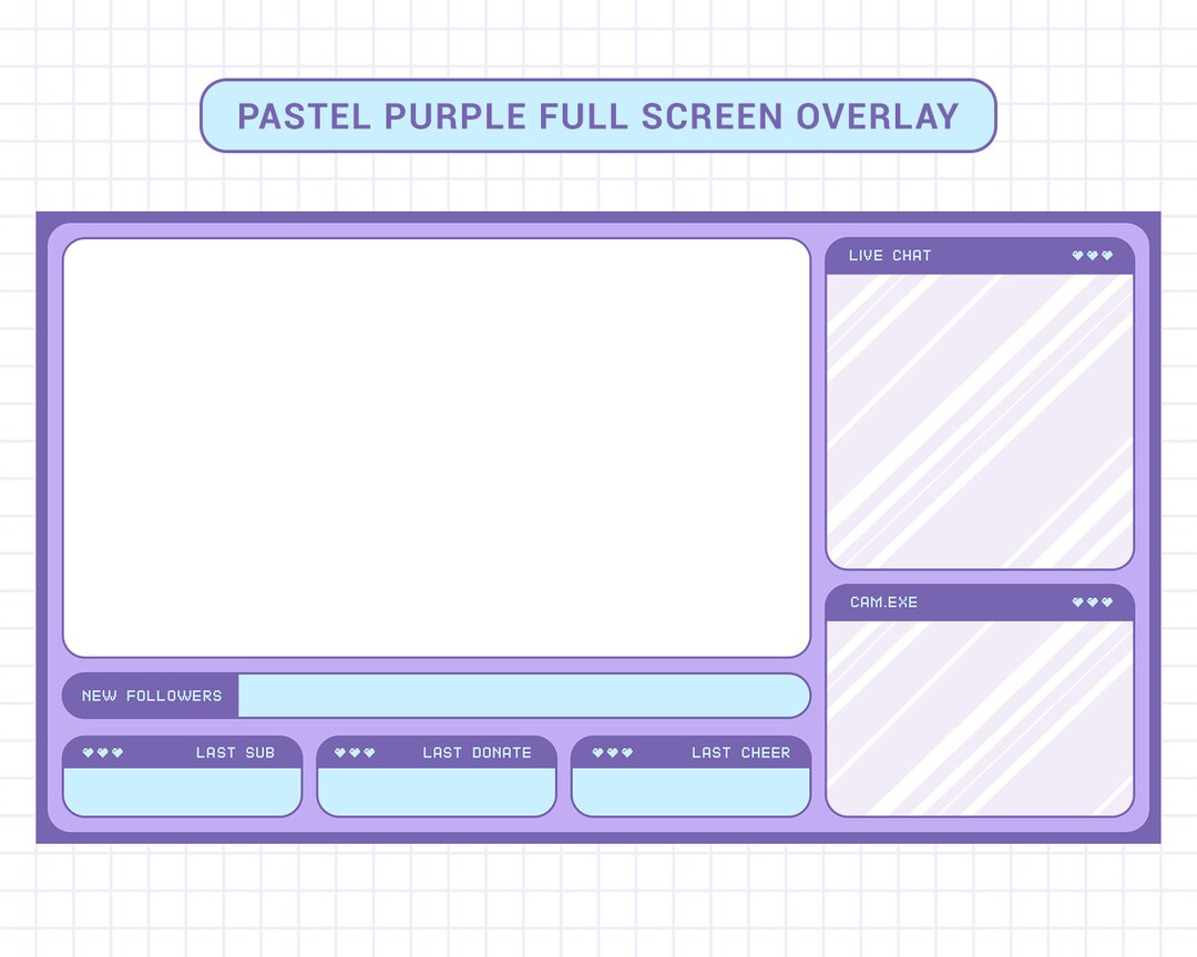 Purple Full Screen IRL Overlay // Twitch - Etsy