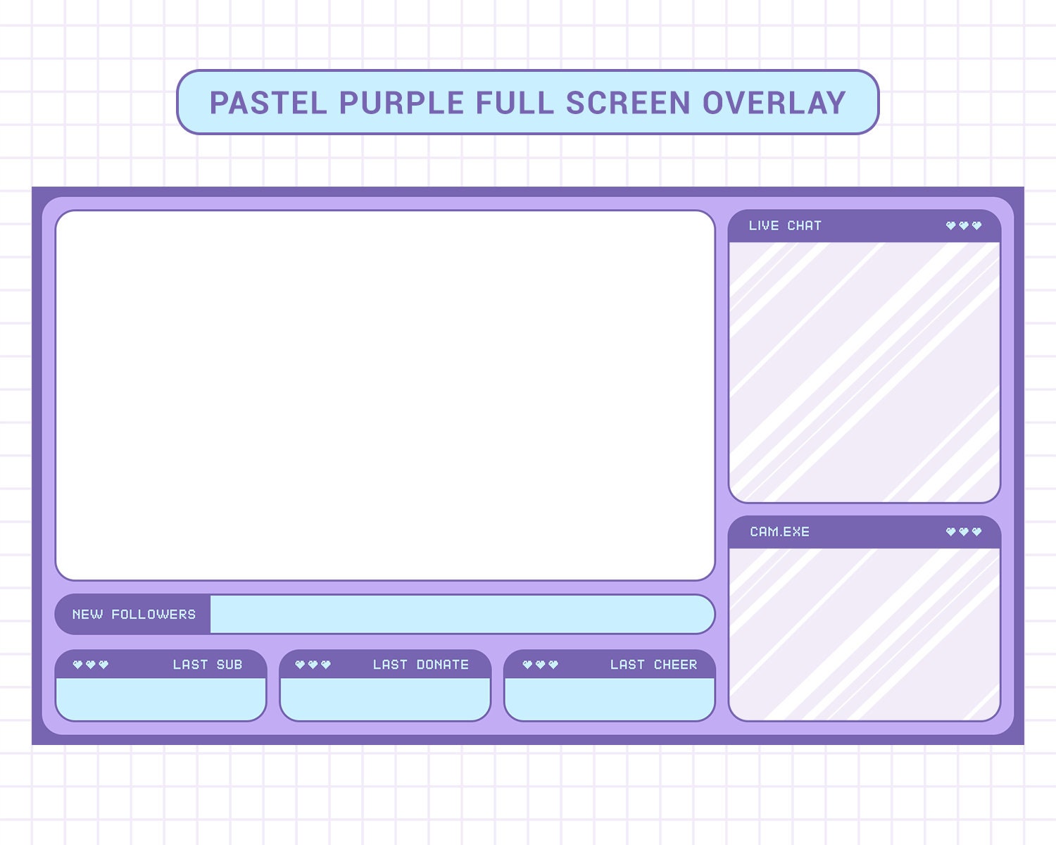 Purple Full Screen IRL Overlay // Twitch - Etsy