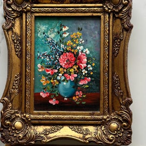 Vintage Still Life Painting Original Floral Still Life Framed Hand ...