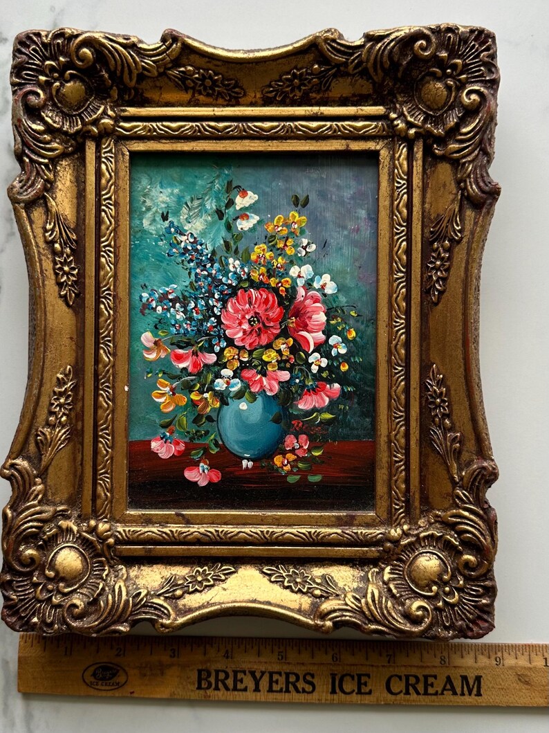 Vintage Still Life Painting Original Floral Still Life Framed Hand ...