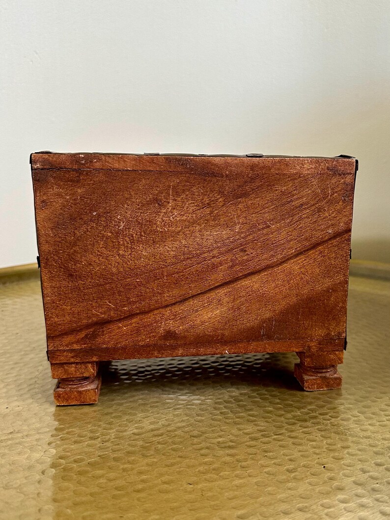 Vintage Handmade Wooden Trinket Box Spice Box Jewlery Chest Desk ...