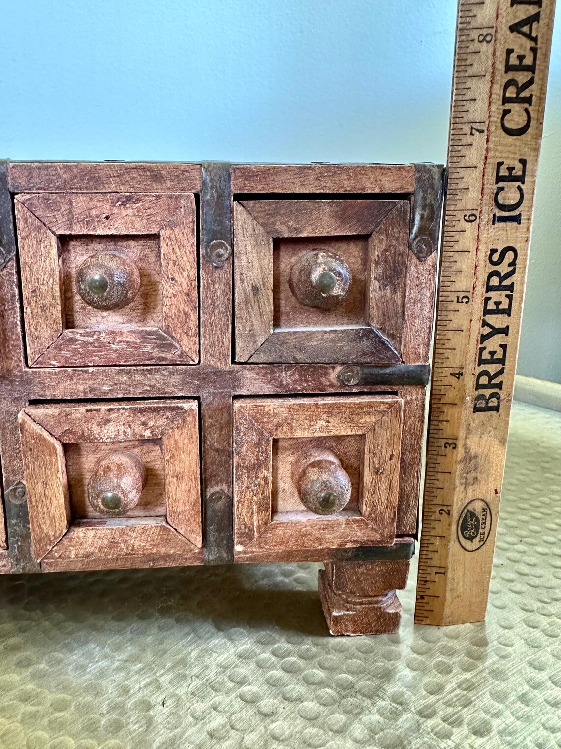 Vintage Handmade Wooden Trinket Box Spice Box Jewlery Chest Desk ...