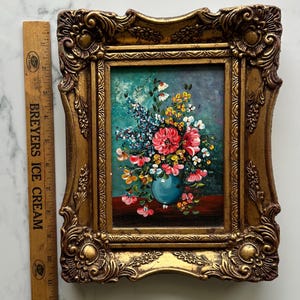 Vintage Still Life Painting Original Floral Still Life Framed Hand ...