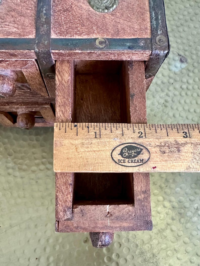 Vintage Handmade Wooden Trinket Box Spice Box Jewlery Chest Desk ...