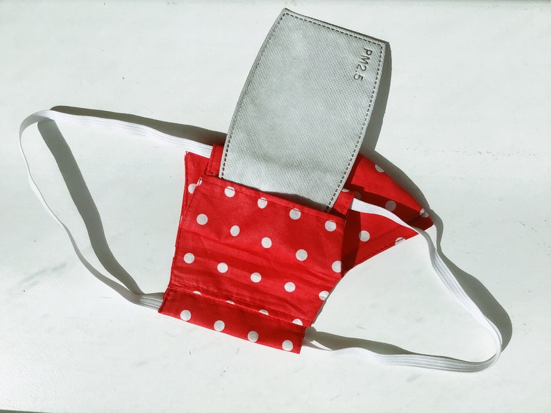 Overhead Polka Dot Face Masks for Glasses, Behind Head Mask With PM2.5 ...